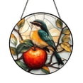 Bird and Fruit Stained Glass Suncatcher – Decorative Window Accent ...