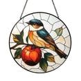 Bird and Fruit Tree Stained Glass Suncatcher – Decorative Window Decor ...