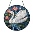 Bird and Lotus Window Suncatcher – Decorative Glass Style Nature Art ...