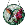 Bird and Pink Flower Window Hanging – Stained Glass Look Art - Walmart.com