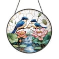 Bird by Lotus Creek Window Hanging – Stained Glass Style Nature Decor ...