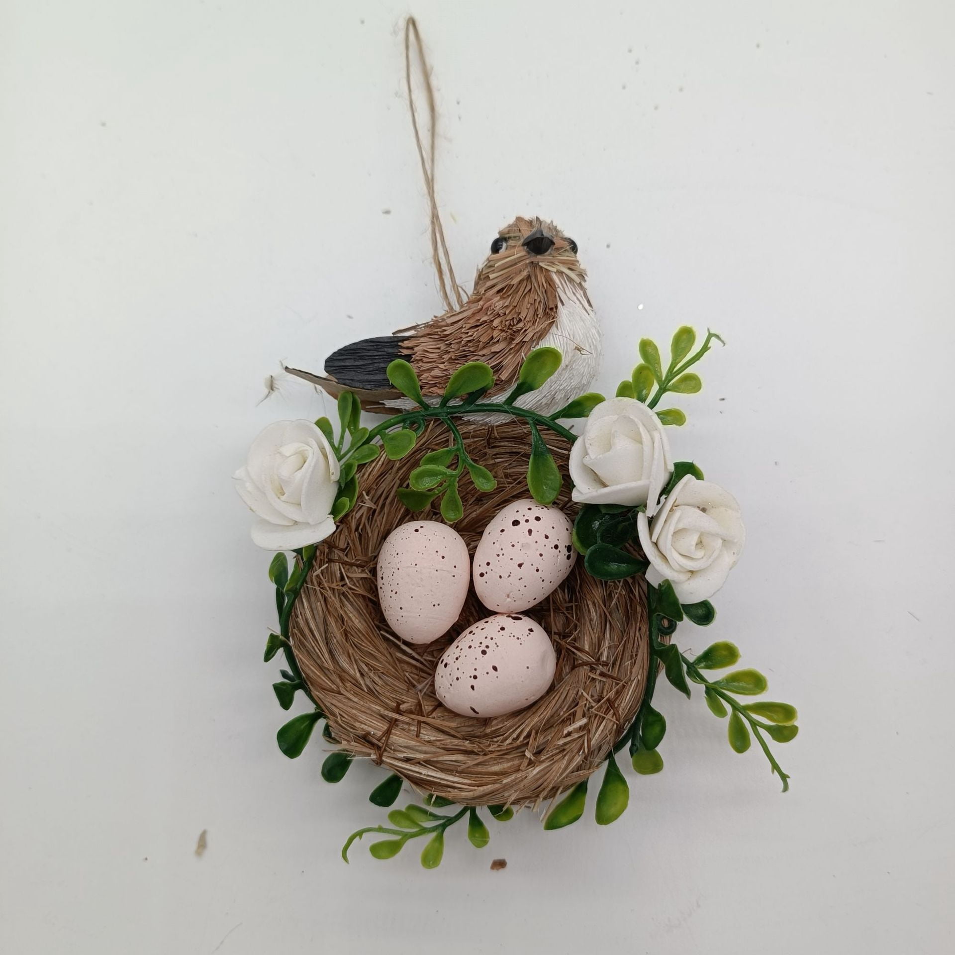 Bird egg decorative ornaments, photography props, straw-woven bird nest ...