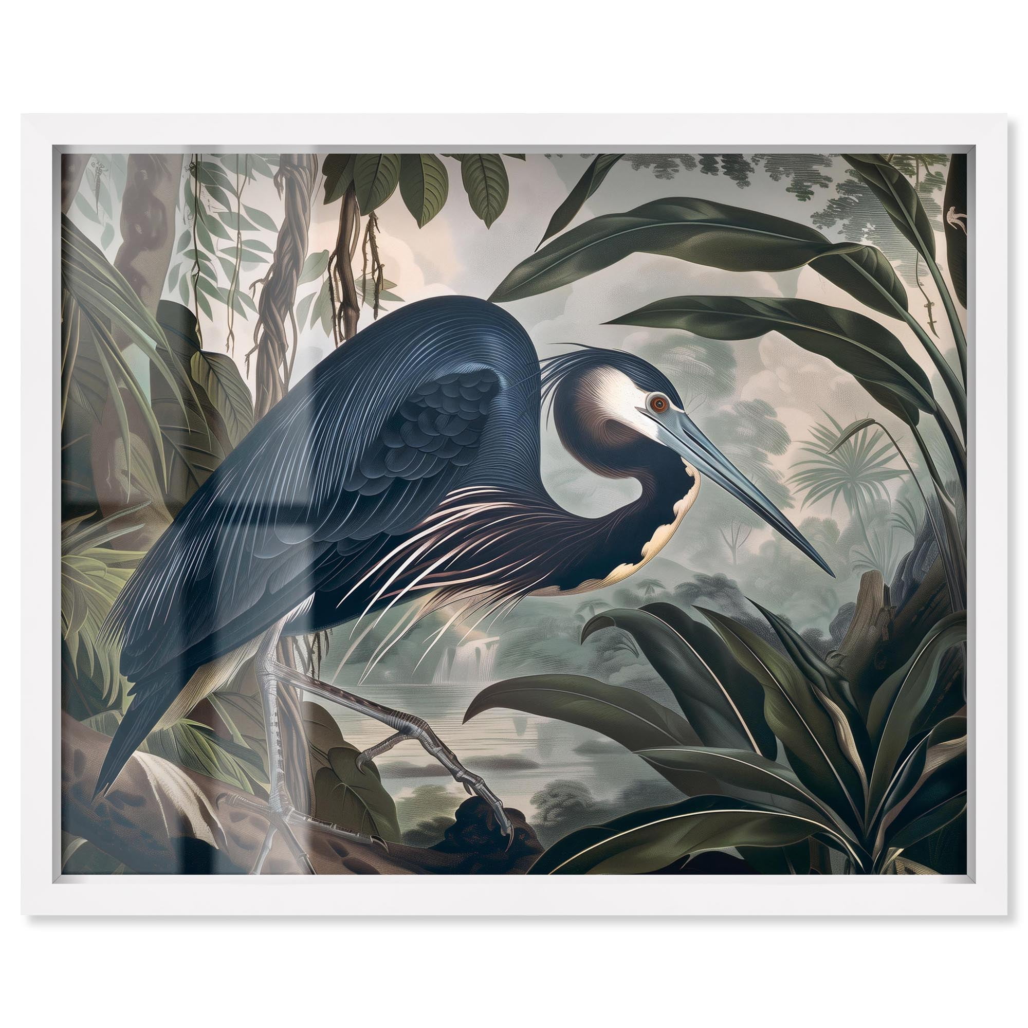 Bird in Fauna II Shadowbox Print Landscape Art by Art Remedy, White ...