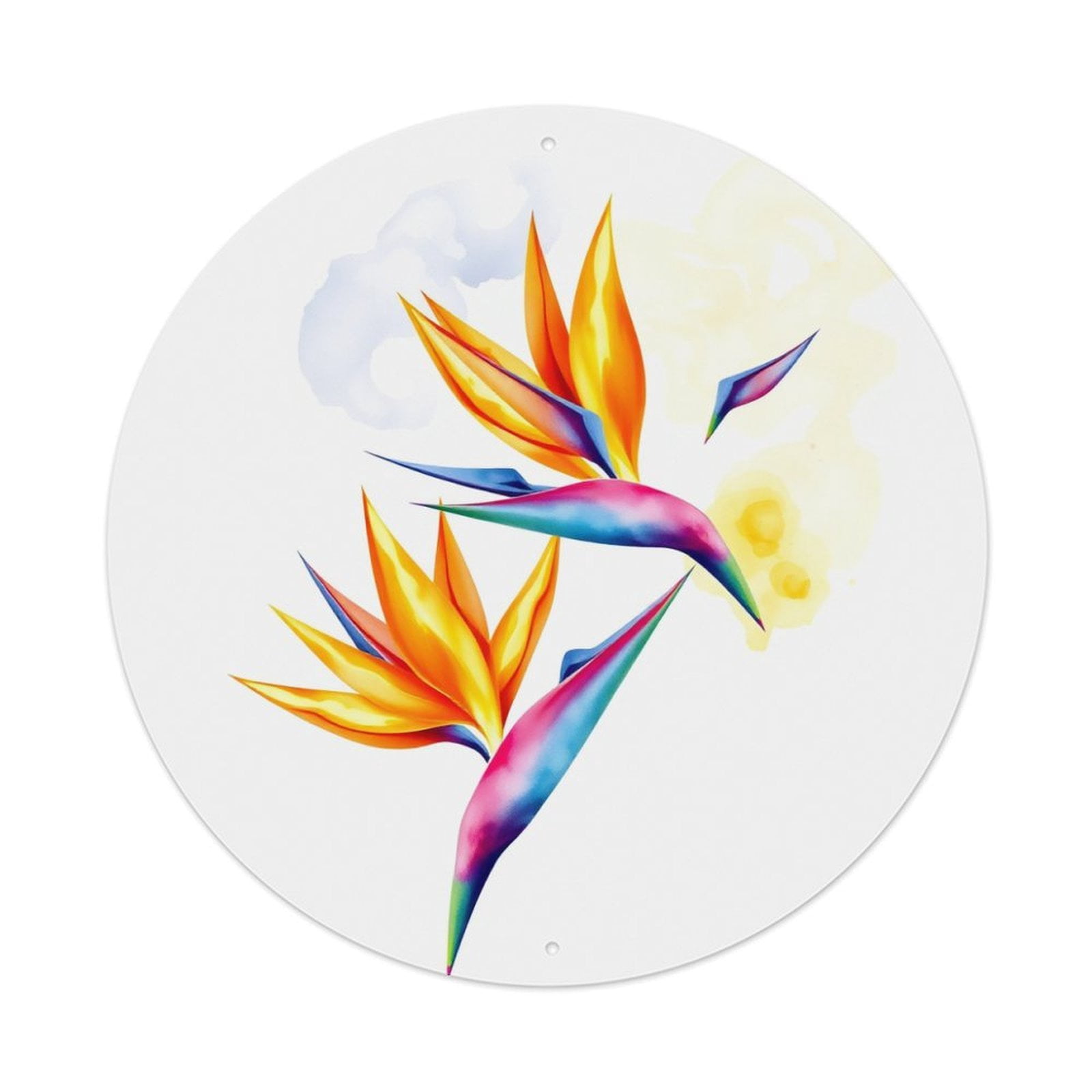 Bird of Paradise Flower7.9x7.9in Round Aluminum Plaque Wall Art, UV ...