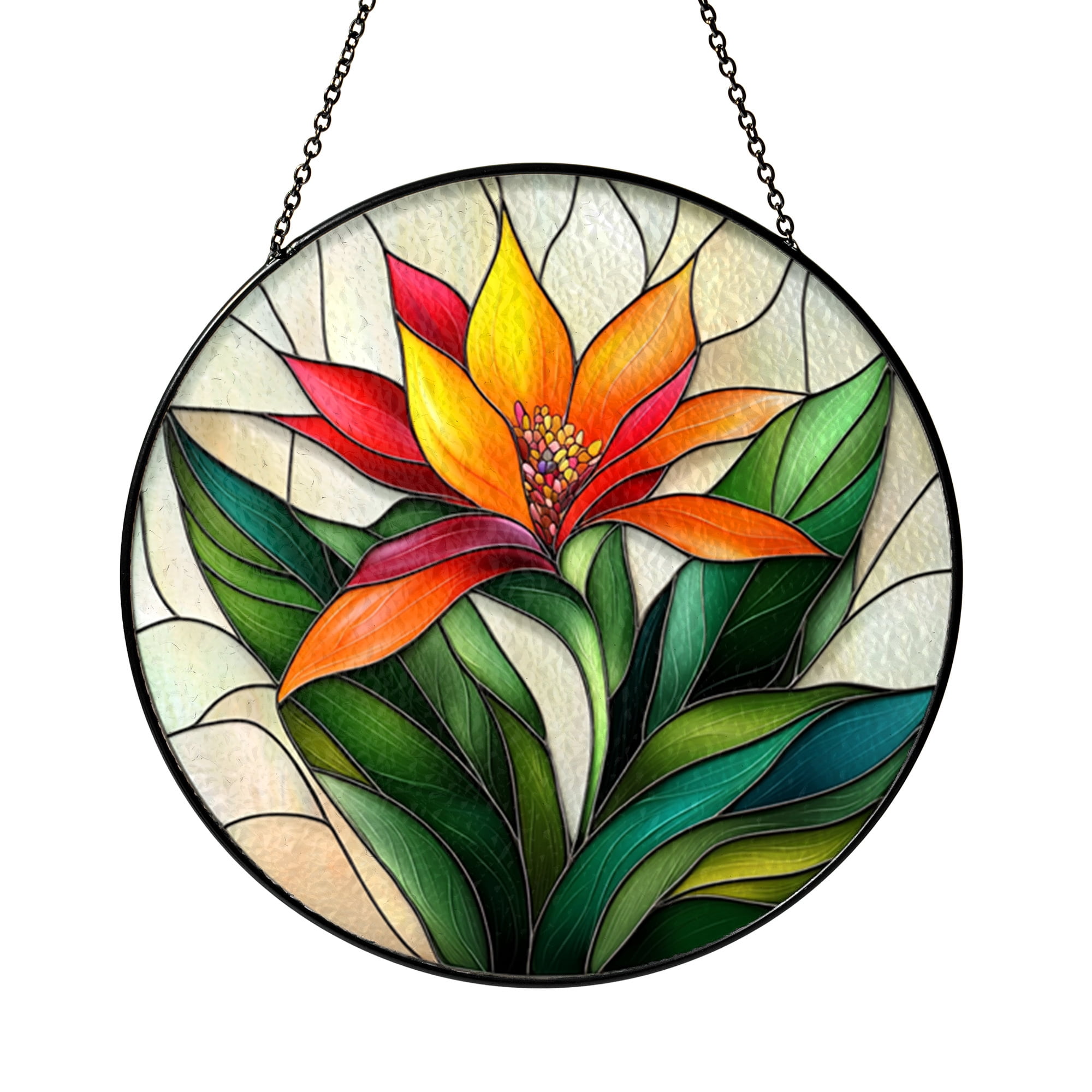Bird of Paradise Stained Glass Suncatcher, Tropical Flower Window ...