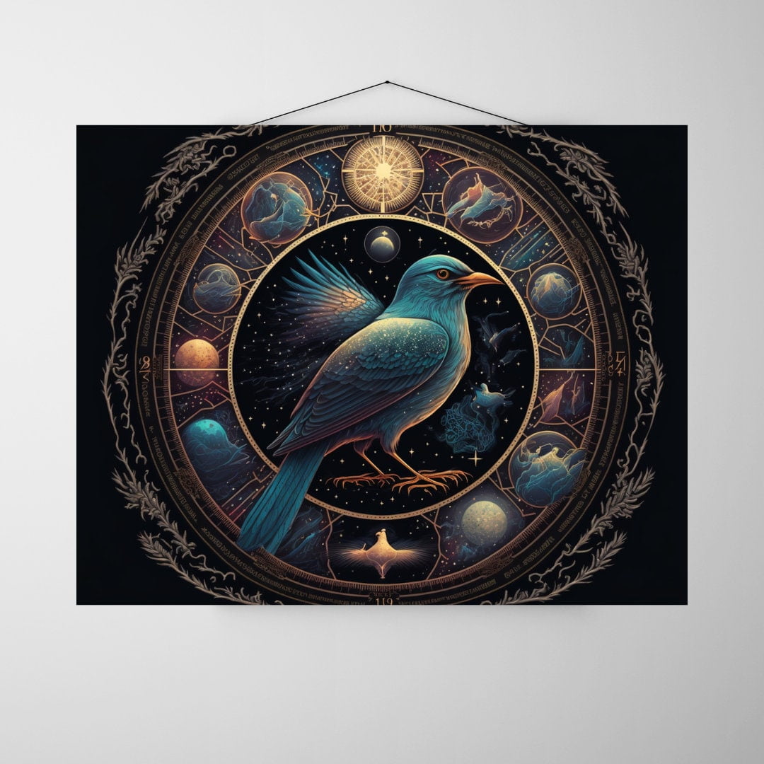 Bird of the Zodiac - Astrology Bird Canvas Wall Art - Walmart.com
