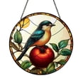 Bird on Apple Branch Stained Glass Suncatcher – Farmhouse Window Art ...
