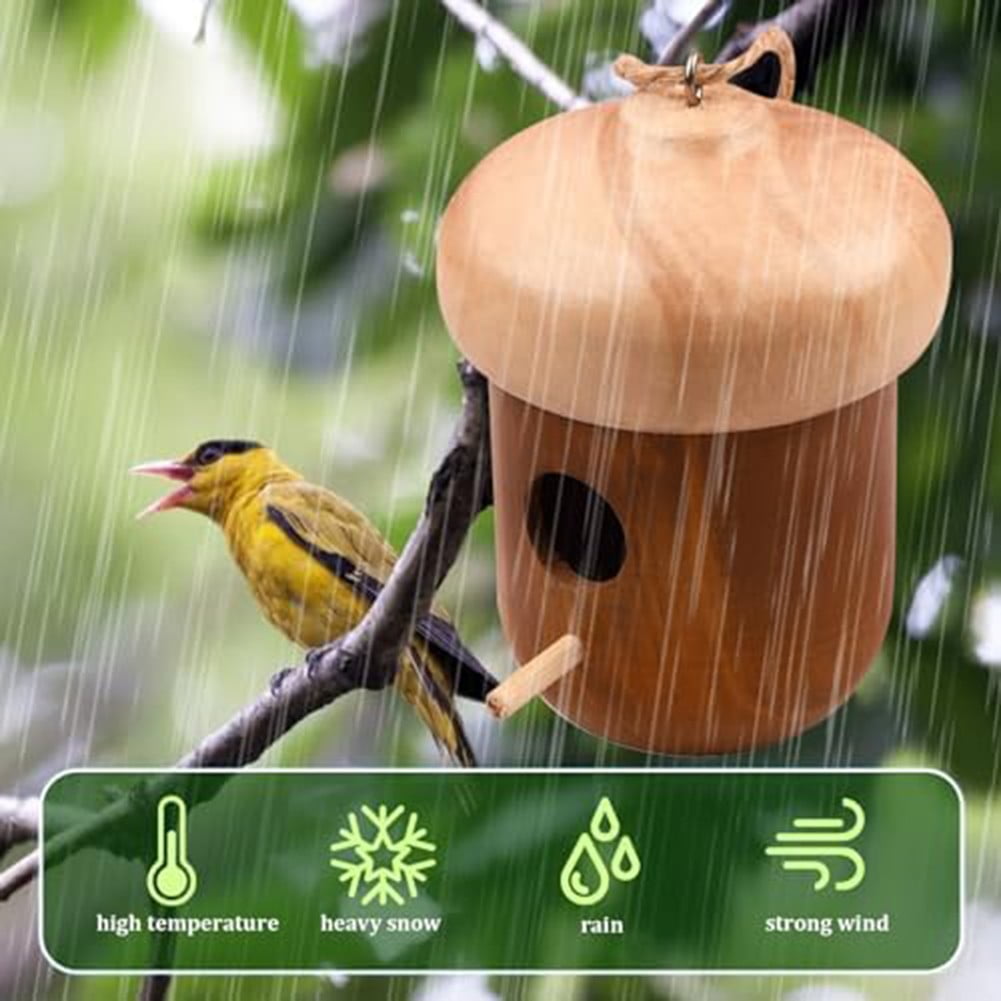 Bird's Nest Bird Cage Hummingbird House Bird Feeding Device Wooden Home ...