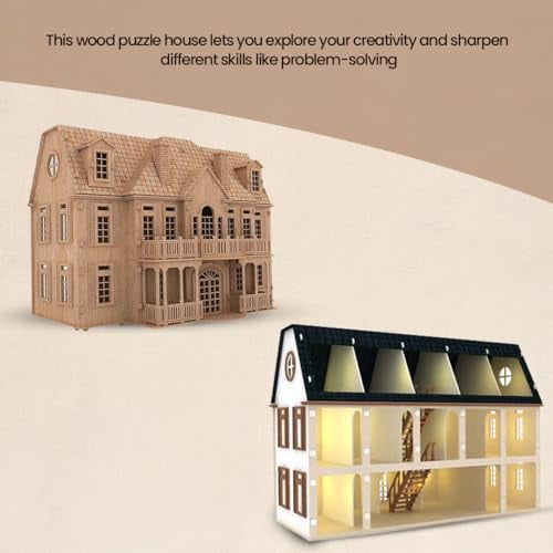 Bird’s Wood Shack Manorhouse Mansion – 3D Puzzle Doll House with Robust ...