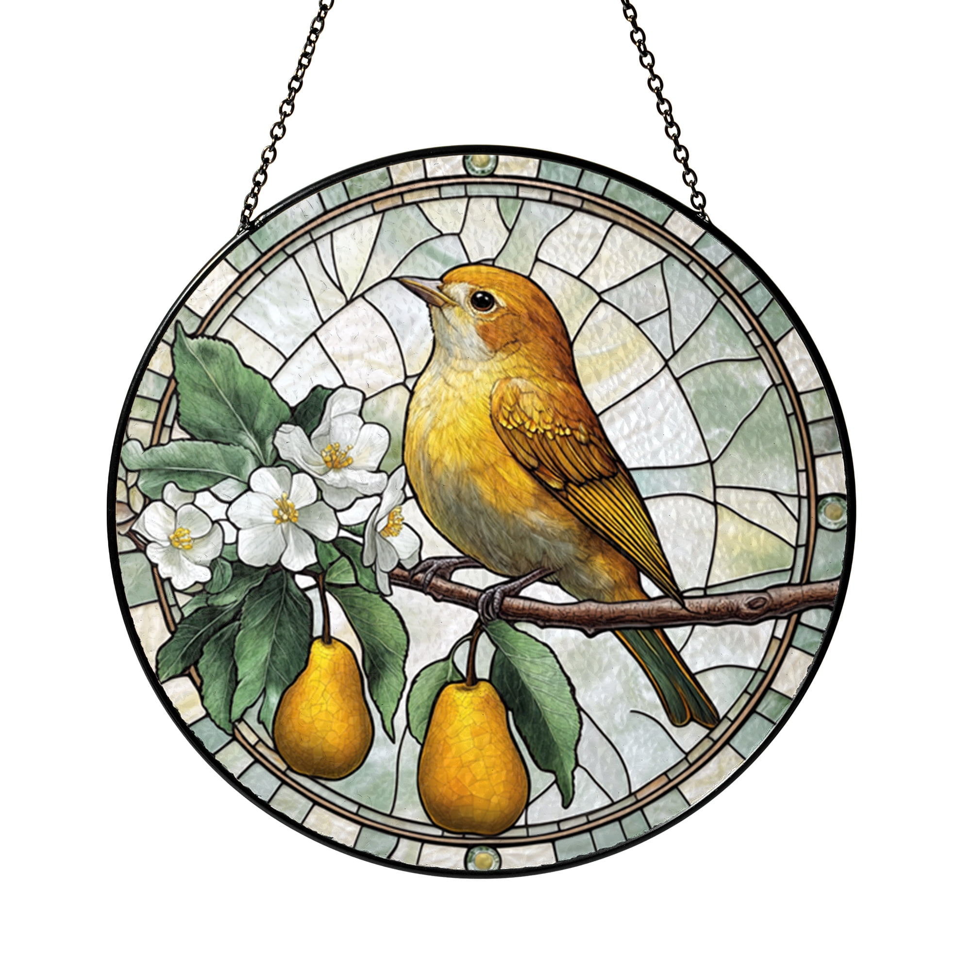 Bird with Lemon Tree Glass Window Hanging – Home Decor - Walmart.com