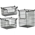 BirdRock Home 3pc Stackable Wire Storage Bins - Walmart.com