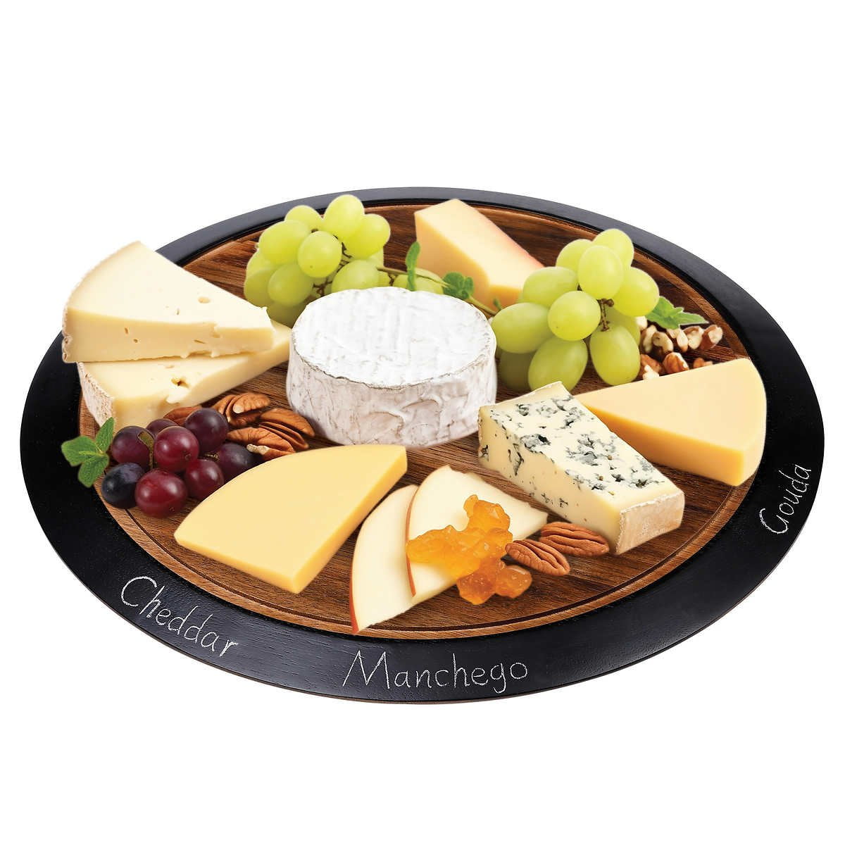 BirdRock Home Large Round Acacia Wood Lazy Susan with Chalkboard Edge ...