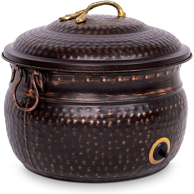 BirdRock Home Decorative Outdoor Garden Water Hose Pot with Lid ...