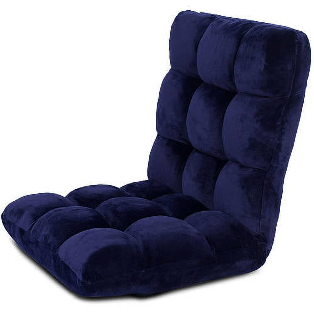 BirdRock Home Adjustable 14-Position Memory Foam Floor Chair - Blue ...