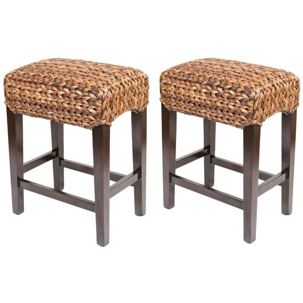 Birdrock Home Seagrass Backless Counter Stool Espresso