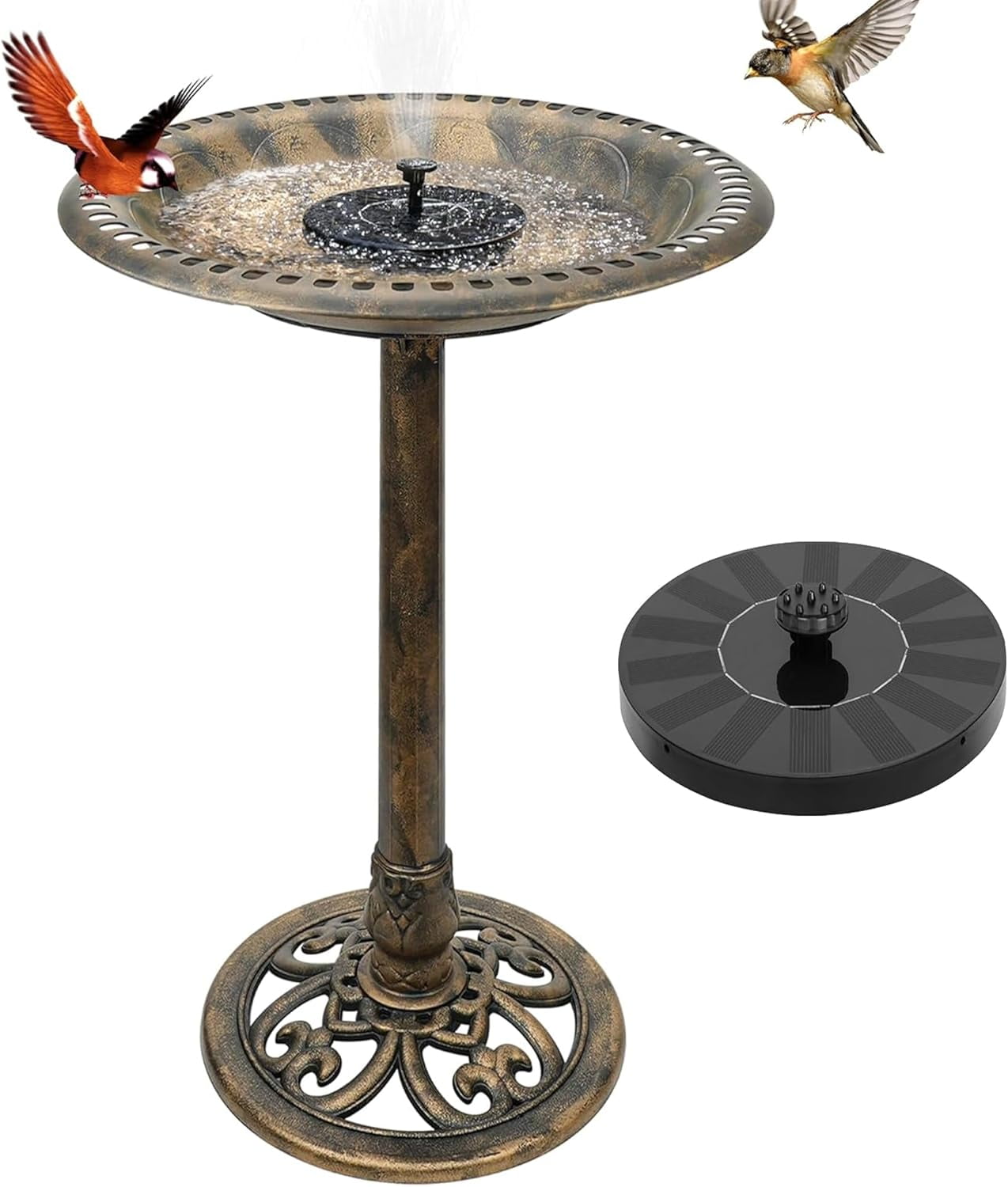 Birdbaths for Outdoors Solar Powered - Large Bird Baths for The Garden ...