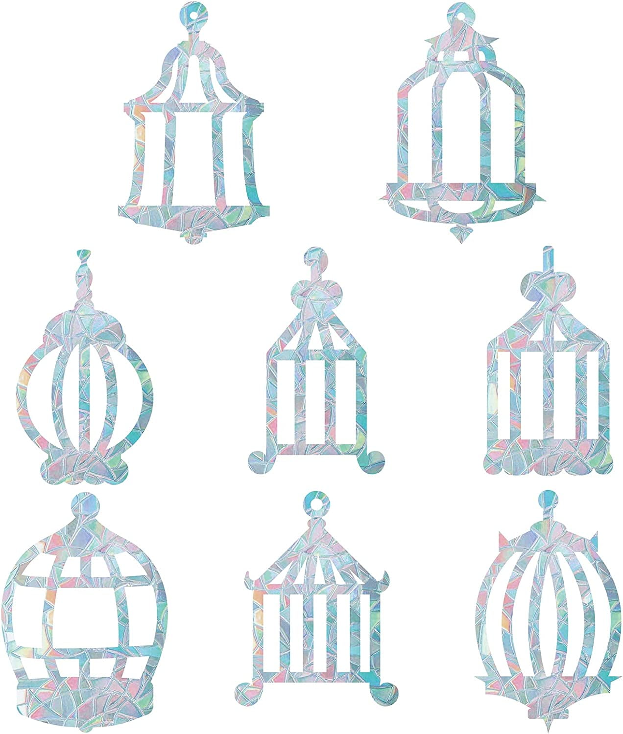 Birdcage Window Clings Anti Collision Rainbow Window Glass Stickers for ...