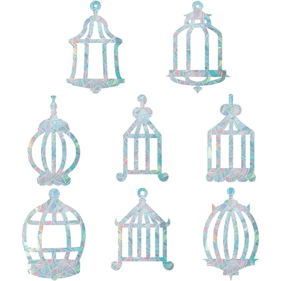 Birdcage Window Clings Anti Collision Rainbow Window Glass Stickers for ...
