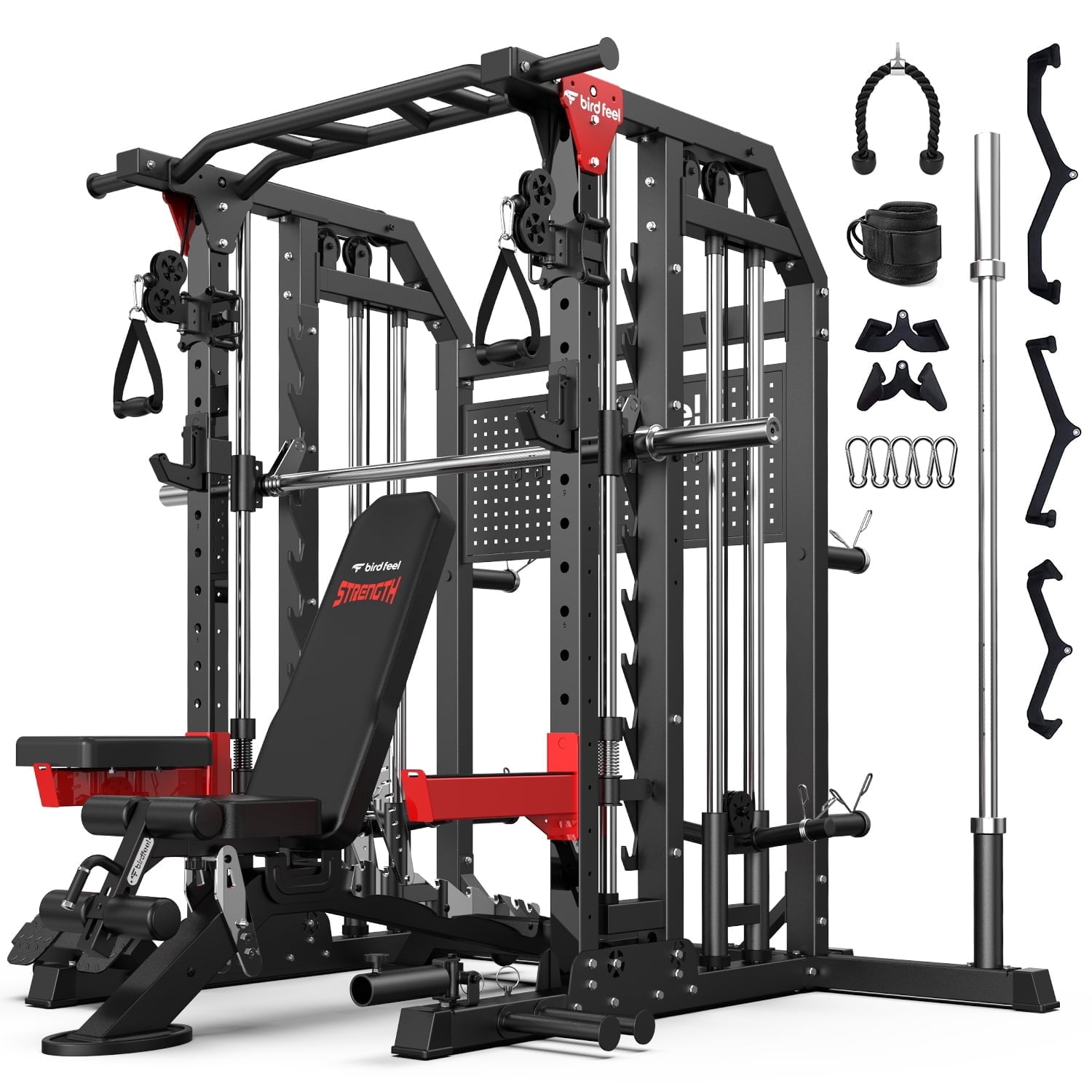 Multi-Function 2000LB Smith Machine Power Cage, Home Gym Squat Rack ...