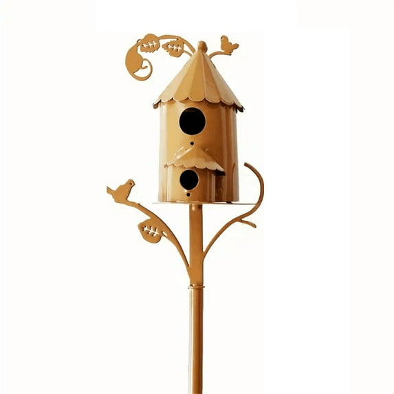 Birdhouse Garden Stakes, Metal Bird House With Pole, Large Bird Houses ...