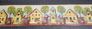 Birdhouse Wallpaper Border Rustic Country Birds Trees Home Decor ...