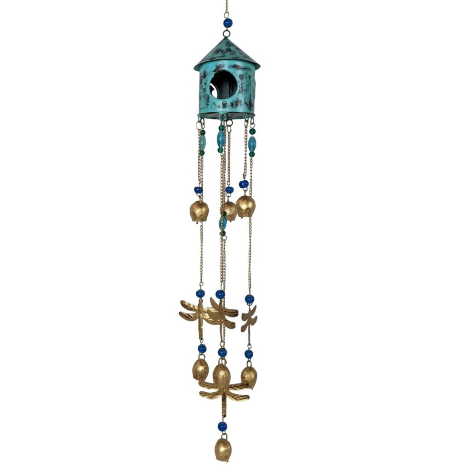 Birdhouse Wind Chimes - Turquoise - Walmart Business Supplies