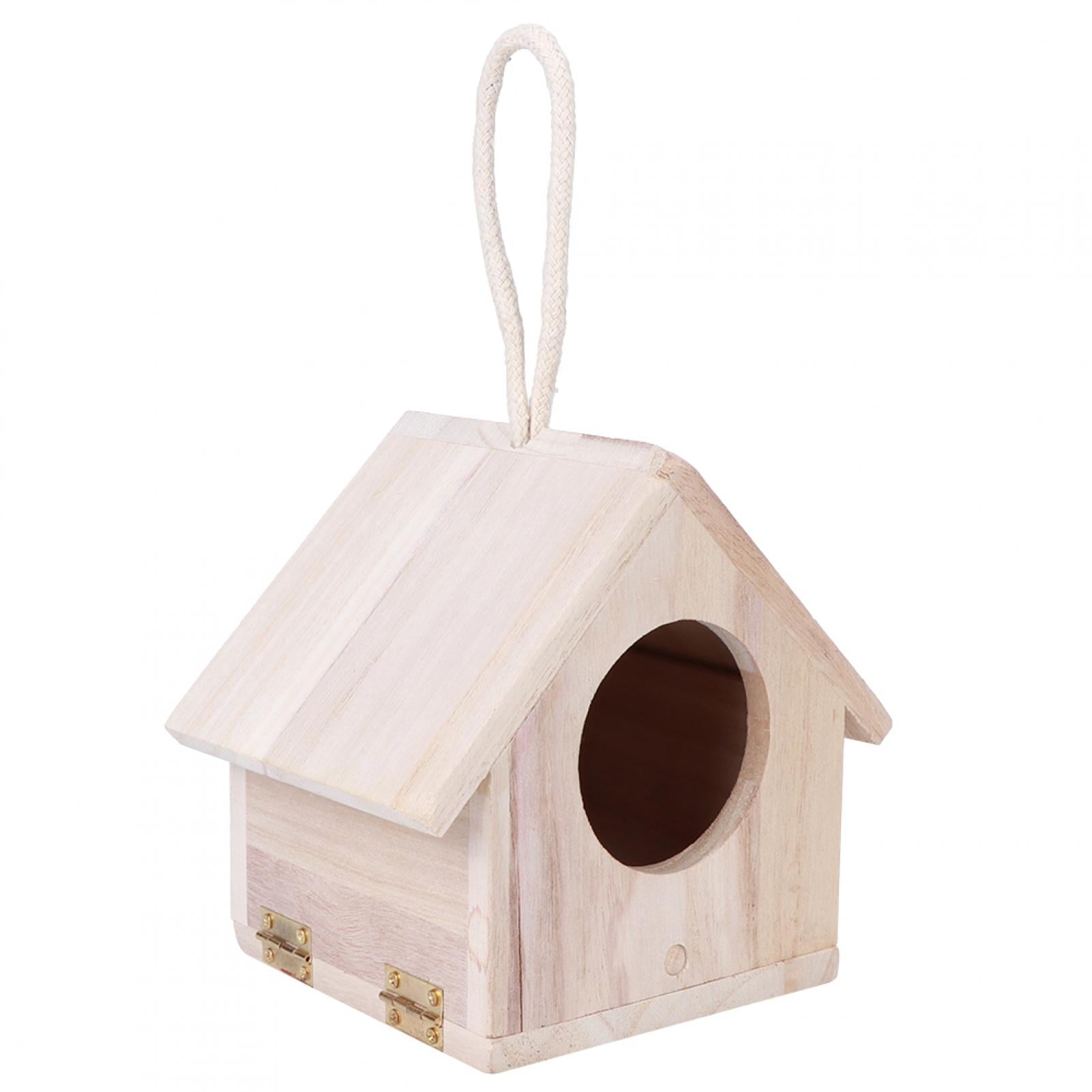 Birdhouse, outdoor hanging birdhouse, natural wooden birdhouse, outdoor ...