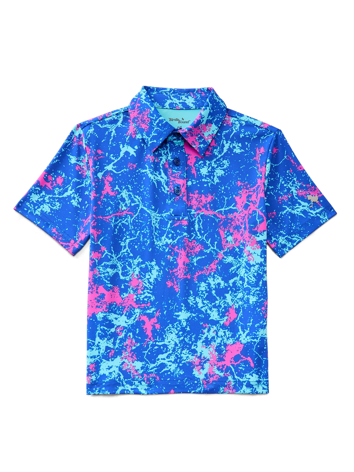 Birdie Bound Boys Lightning Bolt Print Polo Top with UV 30, Sizes XS-XL - Walmart.com