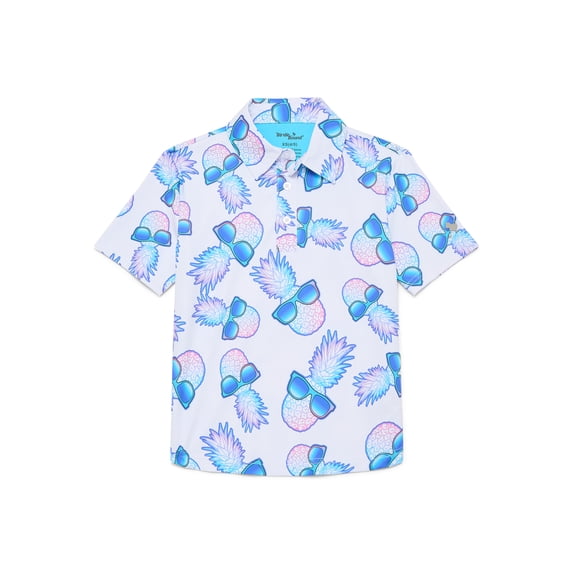 Birdie Bound Boys Print Performance Golf Polo Shirt with UPF50, Sizes ...