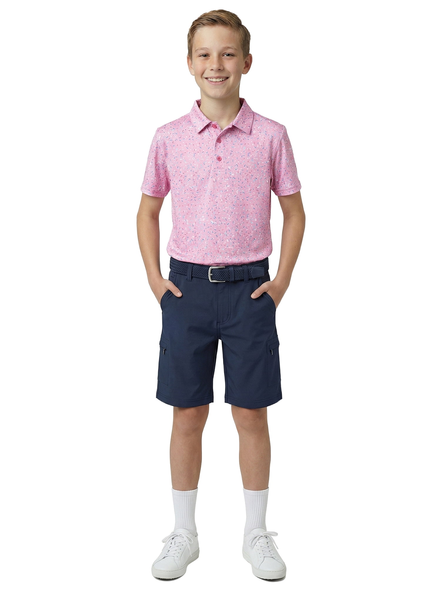 Birdie Bound Boy's Performance Sprinkle Splatter Printed Golf Polo ...