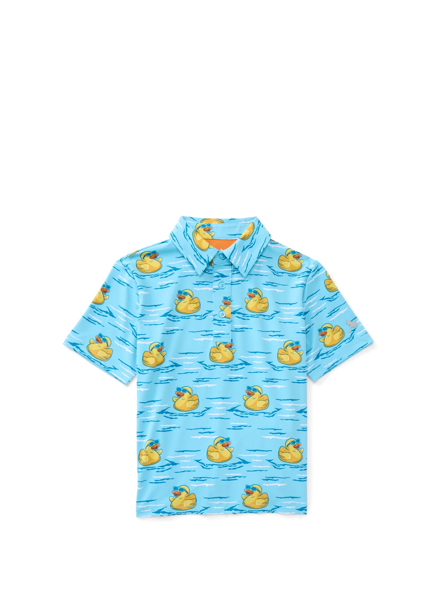 Birdie Bound Boys Rubber Ducky Print Polo Top with UV 30, Sizes XS-XL ...