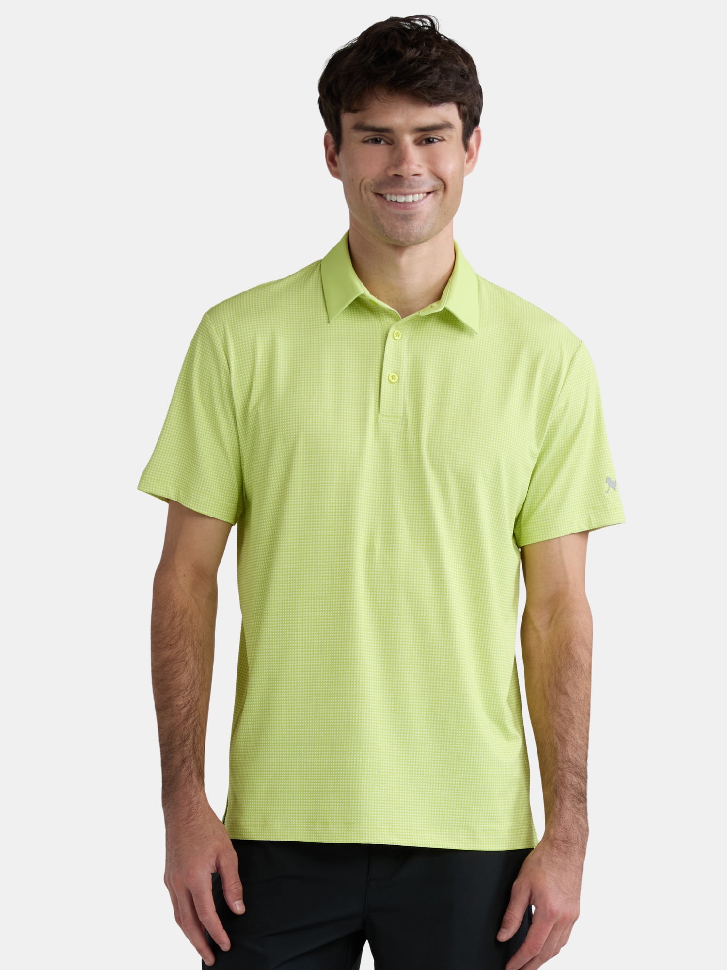 Birdie Bound Men's & Big Men's Grid Print Golf Polo Shirt, Sizes XS-5XL ...