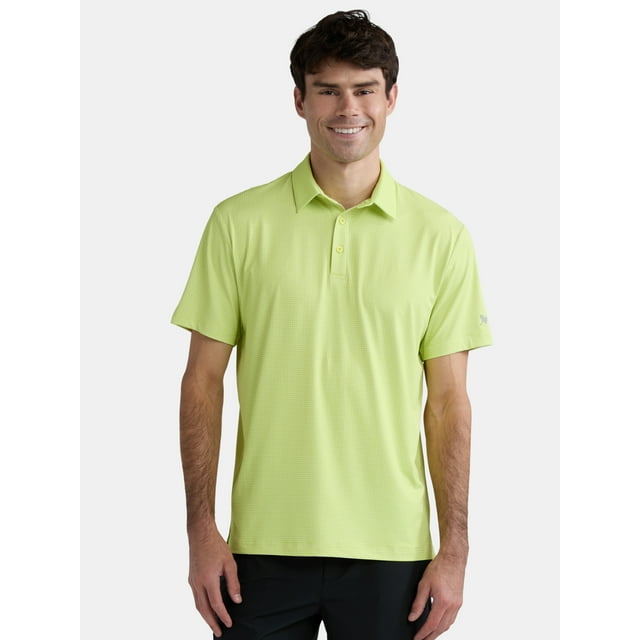 Birdie Bound Men's & Big Men's Grid Print Golf Polo Shirt, Sizes XS-5XL ...