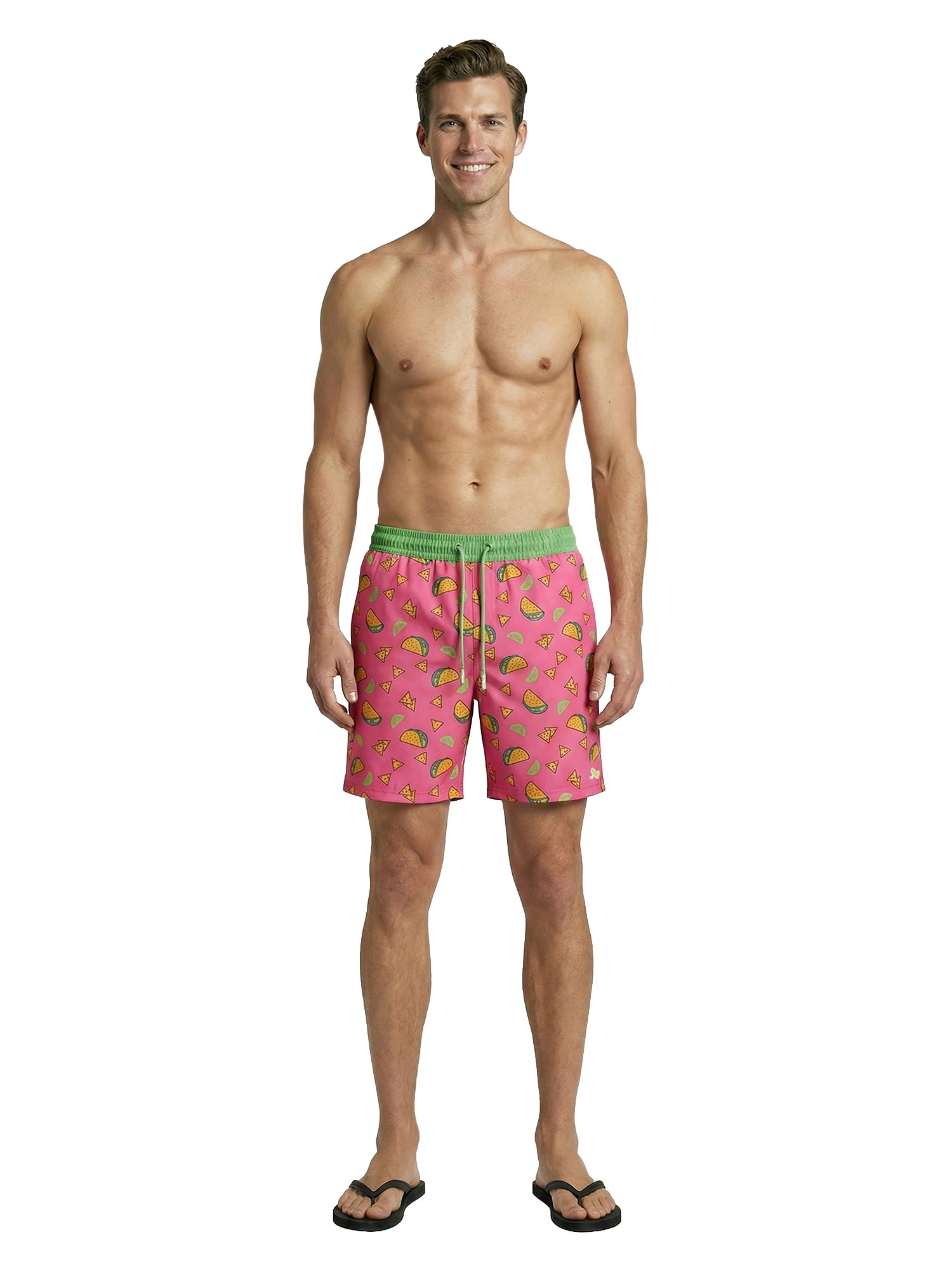 Birdie Bound Men's Printed Taco Tuesday Swim Trunks, Sizes S-3XL ...