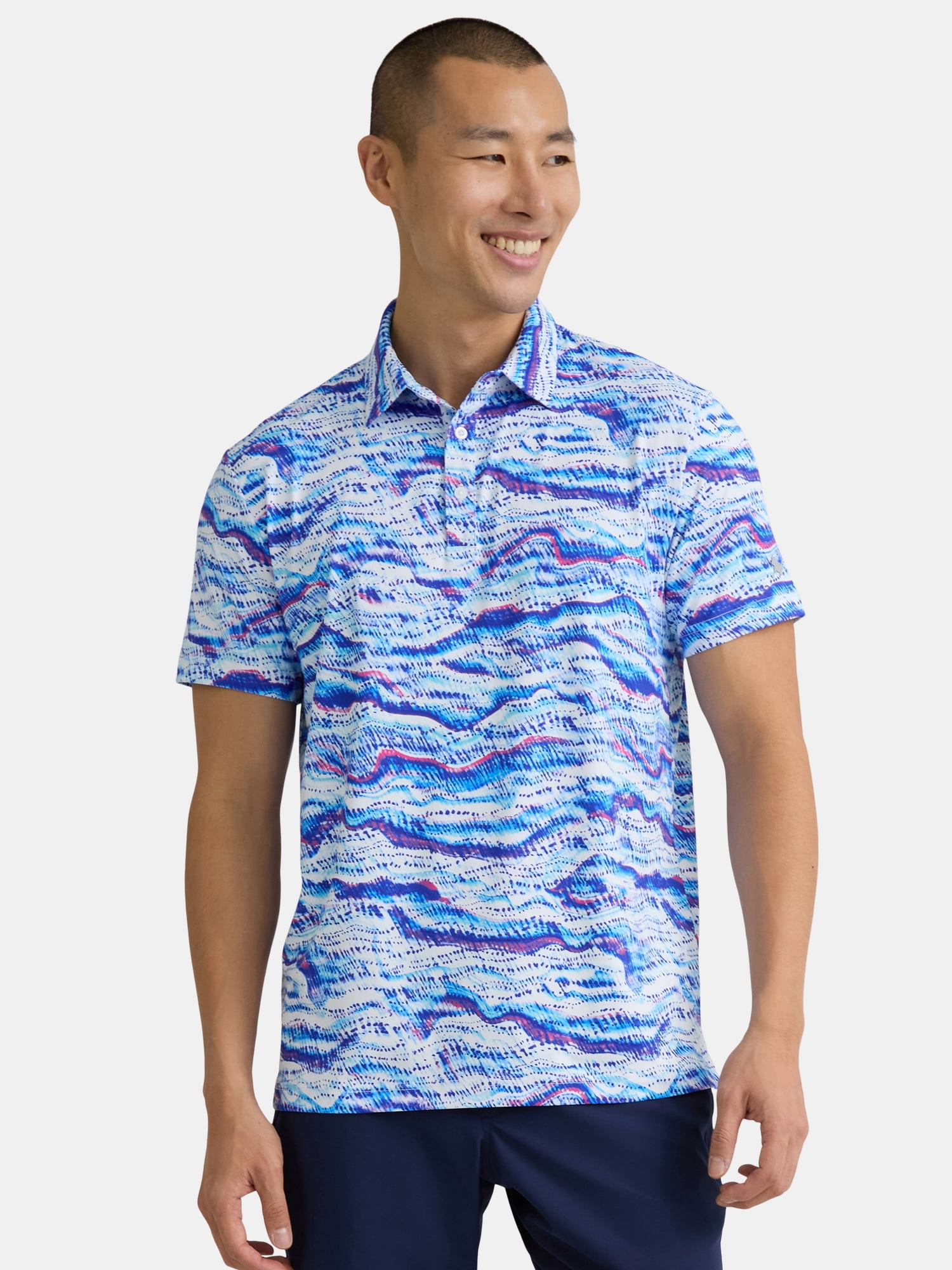 Birdie Bound Men's and Big Men’s Digital Wave Print Golf Polo, Sizes S-5XL - Walmart.com
