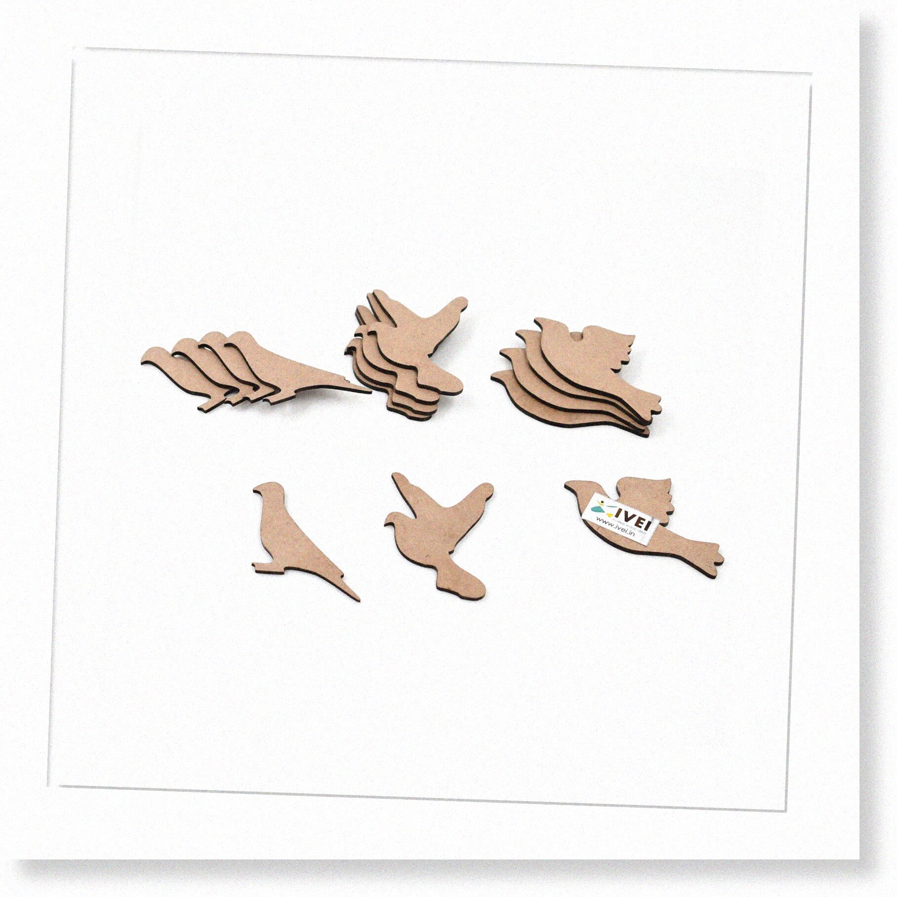Birdie Crafts MDF Cutouts - DIY Embellishments for Artistic Projects - Set of 15 Bird-Shaped ...