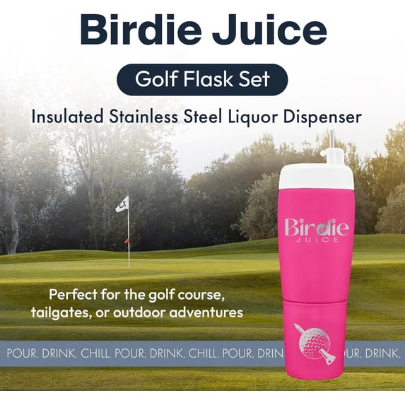 Birdie Juice Golf Flask Set, Insulated Stainless Steel Liquor Dispenser ...