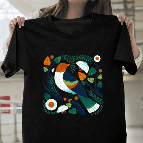 Birdie On A Branch Cute Small Bird Nature Wildlife Graphic Unisex T ...