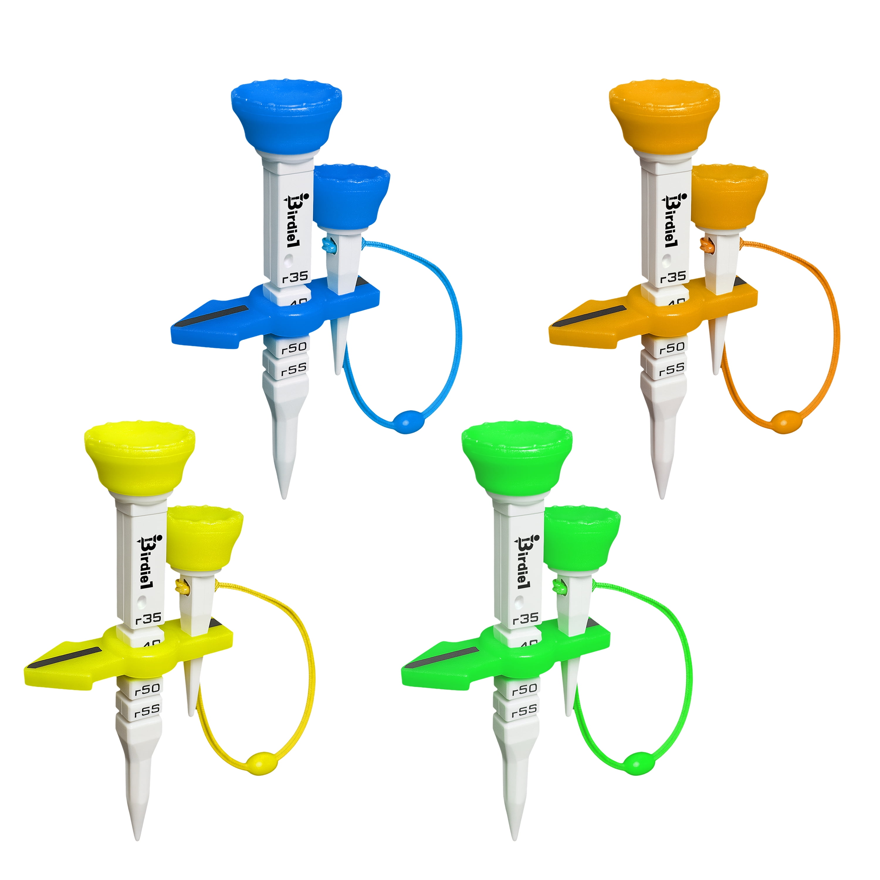 Birdie1 Smart Golf Tees (Long Tees+Short Tees) 4P (Yellow+Green+Blue ...