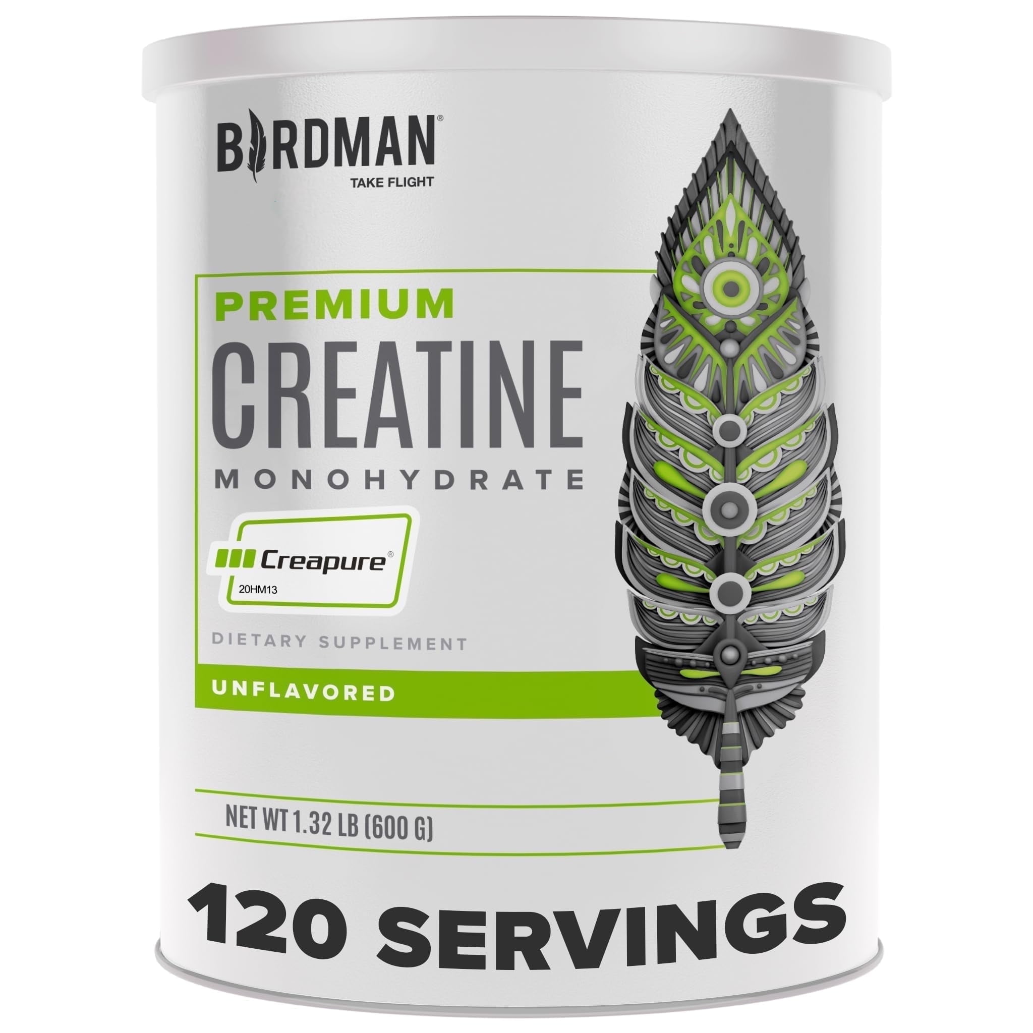 Birdman Creatine Monohydrate Unflavored Powder, Pre-Workout, High ...