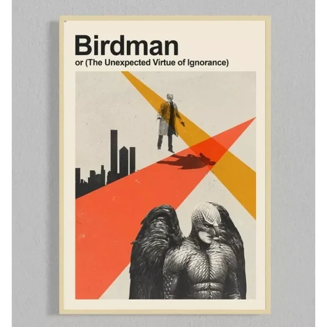 Birdman Movie Mid Century Movie Poster Film Posters NO FRAMED POSTER ...