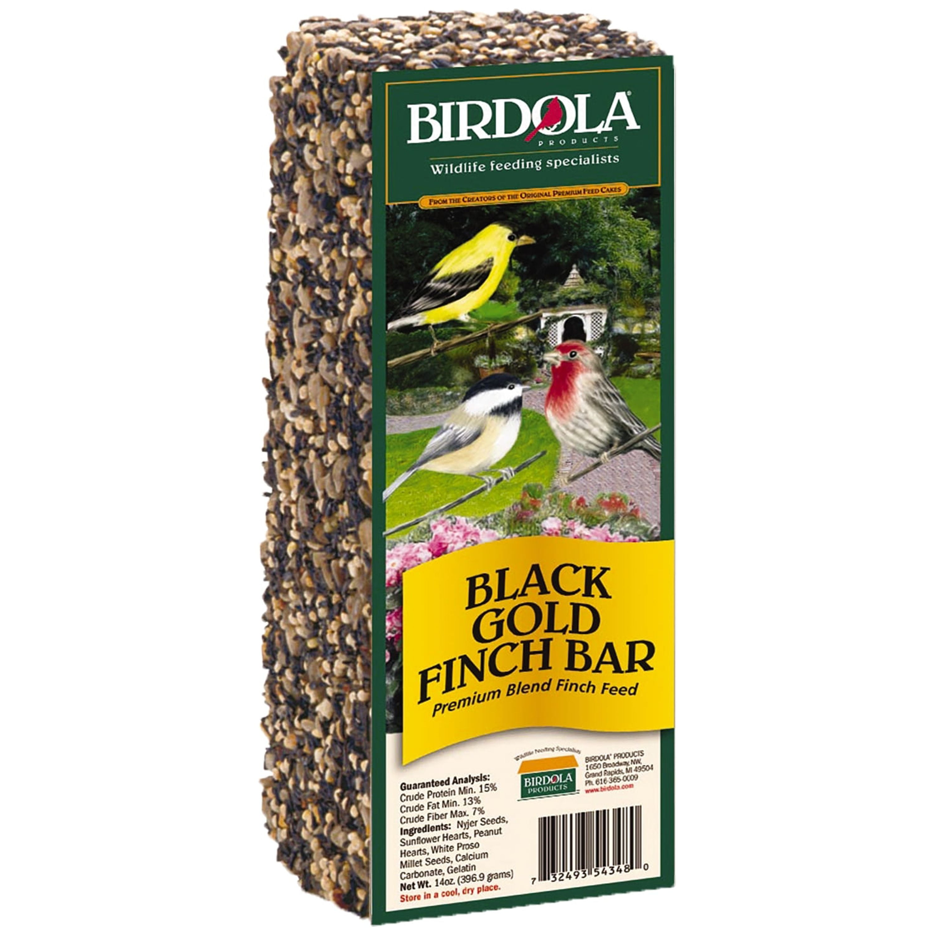 Birdola Black Gold Finch Bar Premium Blend Finch Finch Seed, 14-Ounce ...