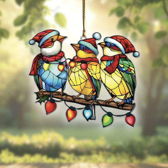 Birds Acrylic Suncatcher Window Hanging, Birds Ornaments, Birds Decor ...