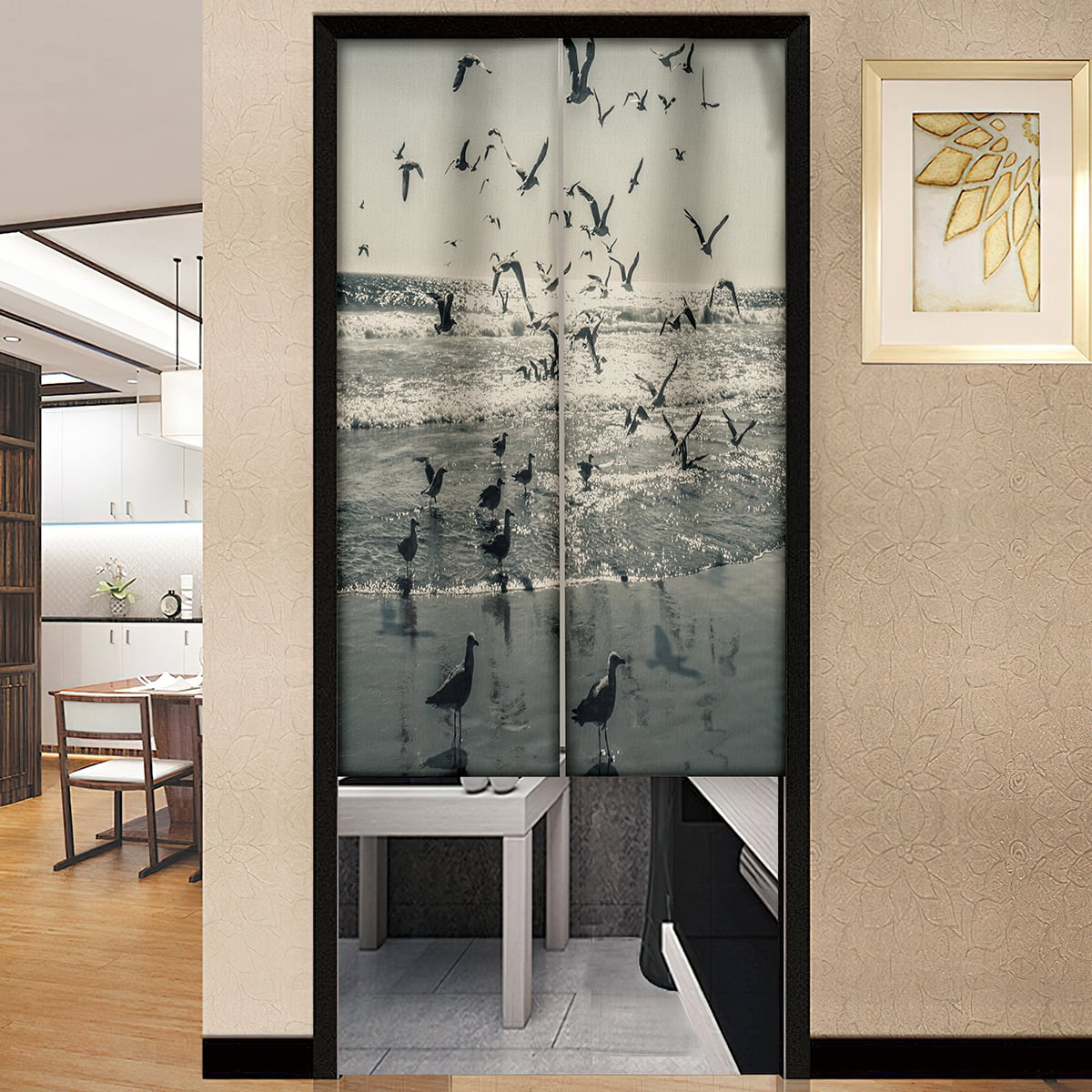Birds Animals Sea Sky Flight Doorway Curtain Japanese Style Divider ...