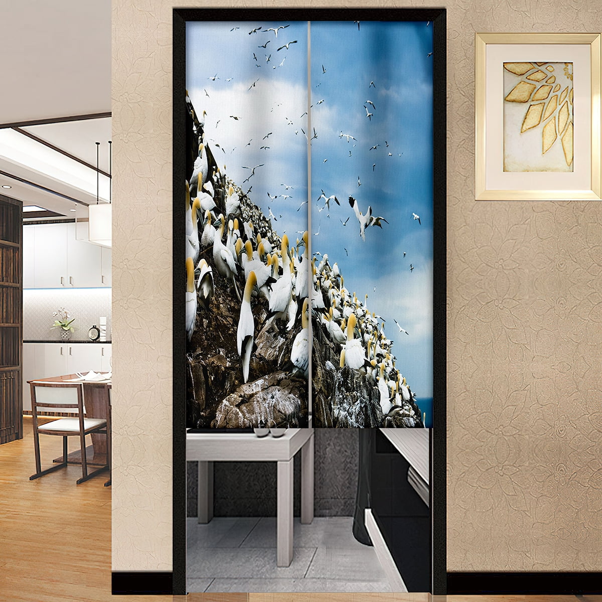 Birds Animals Sea Sky Flight Doorway Curtain Japanese Style Divider ...