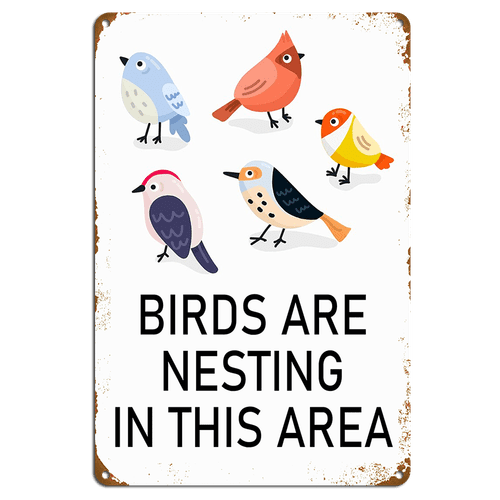 Birds Are Nesting In This Area Aluminum Metal Sign 5.5 X 8 Inch Wall ...
