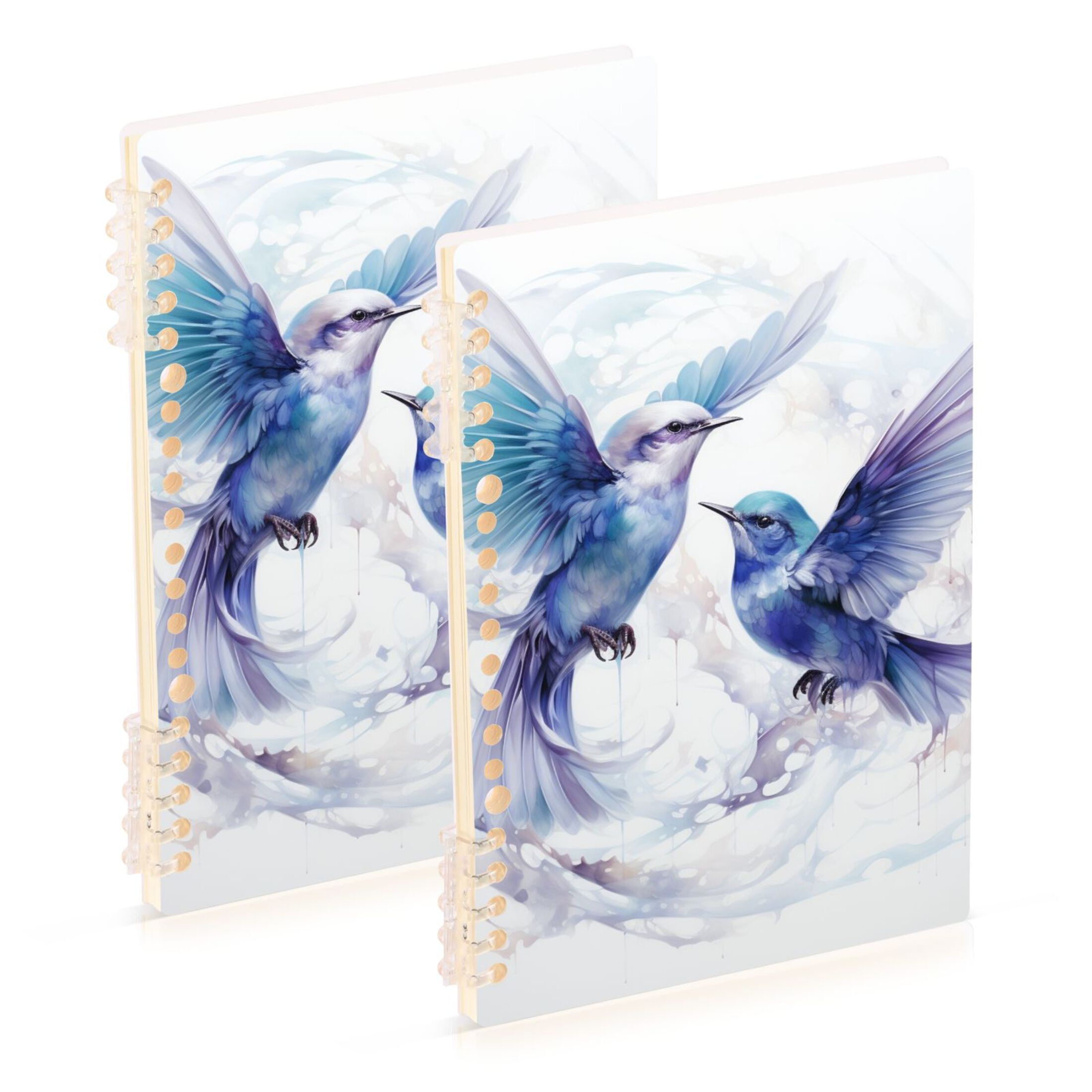 Birds Blue Ring Binder Notebook Journey Note Diary College Ruled Spiral ...