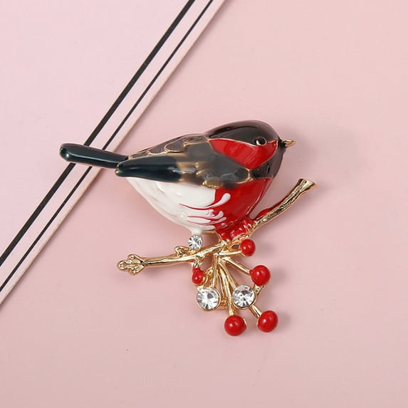 Birds on Branch Brooch Colorful Birds Brooch Pins Crystal Rhinestone ...