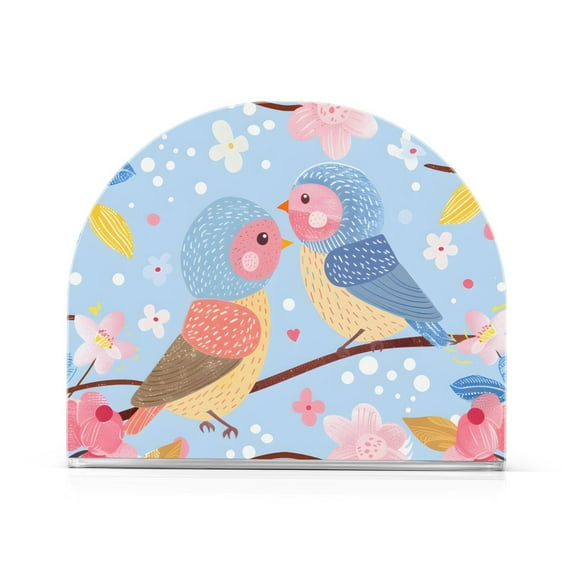 Birds on Branch and Flowers Napkin Holder for Table Clear Napkin Stand ...