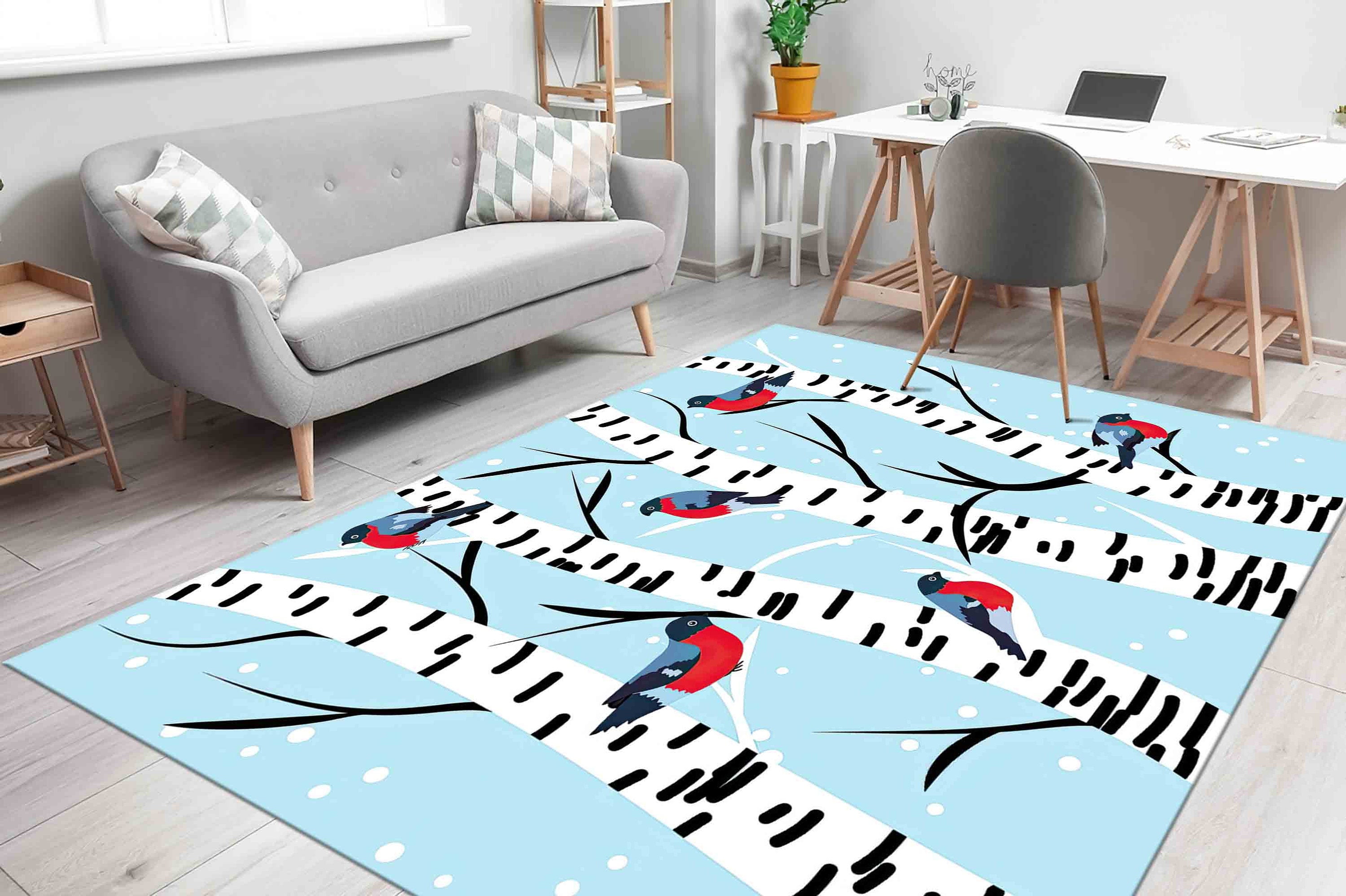 Birds on the Branch Rug, XMas Gift Rugs, Kids Room Rugs, Animal Rugs ...